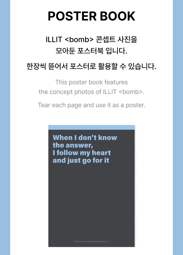 [PRE-ORDER] ILLIT 3rd Mini Album bomb Official Merch - POSTER BOOK ...