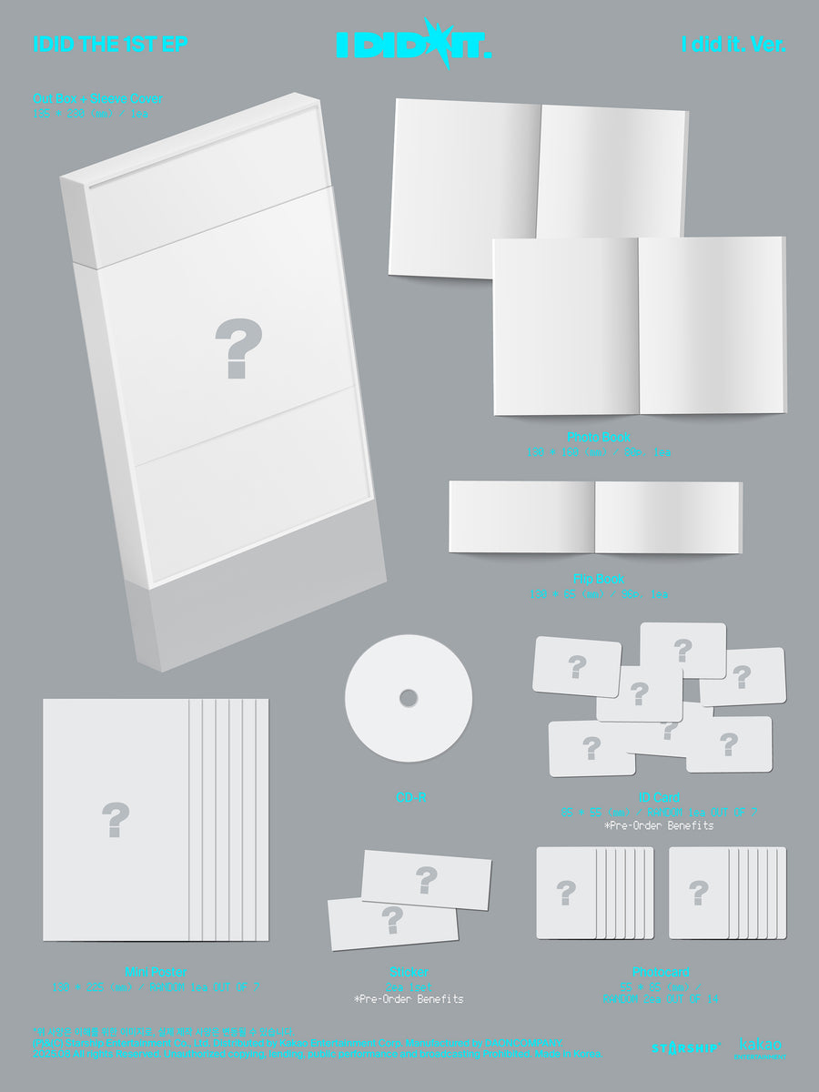 Idid - 1st Mini Album I Did It 3 versions SET 3CD+Pre-Order Gift – KPOP ...