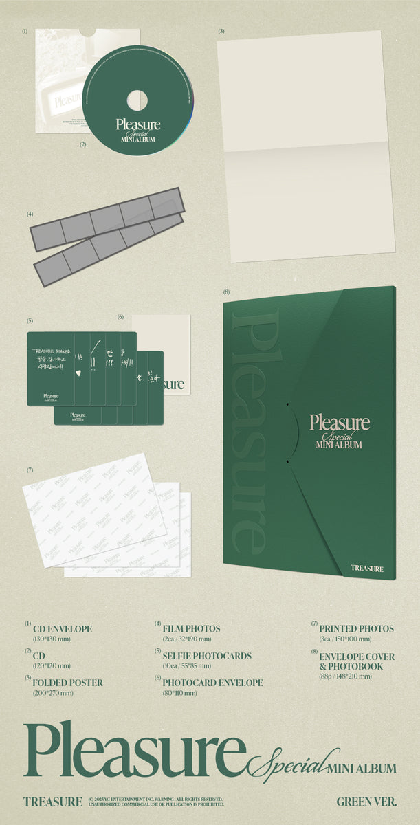 Treasure - Special Mini Album Pleasure Green version CD – KPOP MARKET