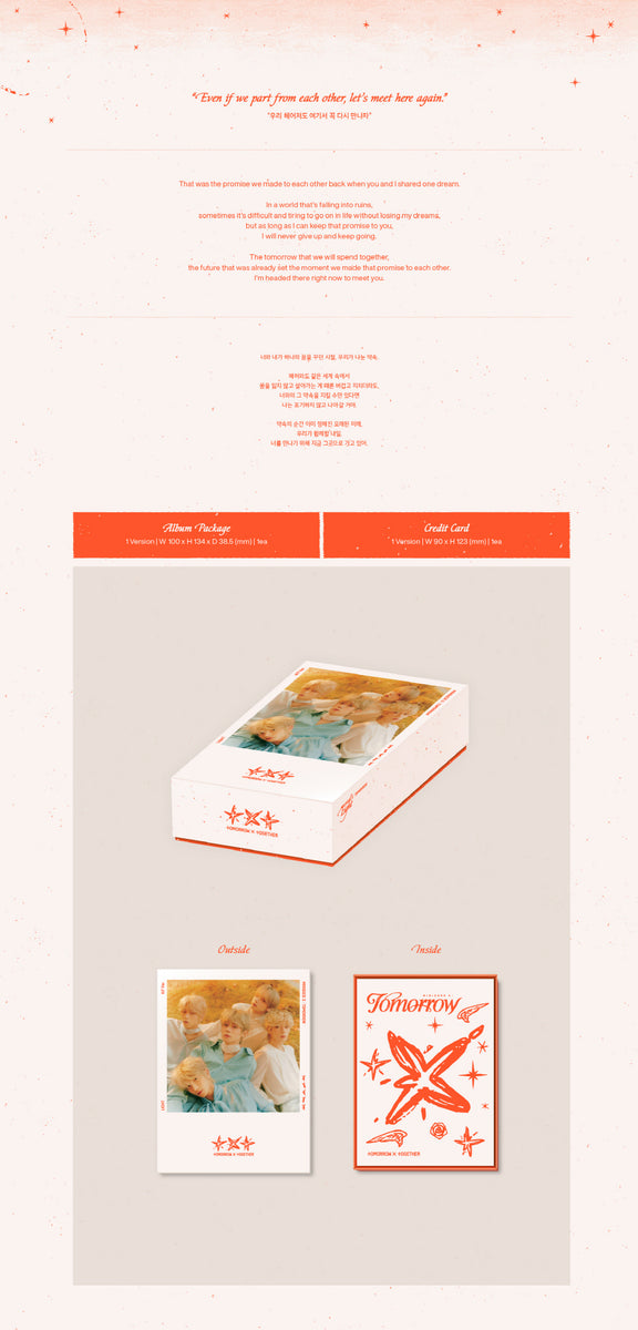 TOMORROW X TOGETHER TXT - minisode 3 TOMORROW [KiT Ver.] Album+Pre-Ord ...