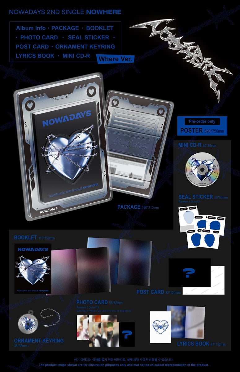 NOWADAYS - 2nd Single Album Nowhere CD+Folded Poster – KPOP MARKET
